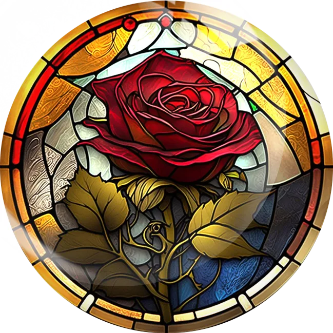 Stained Glass Red Rose Snap – Lola Gems