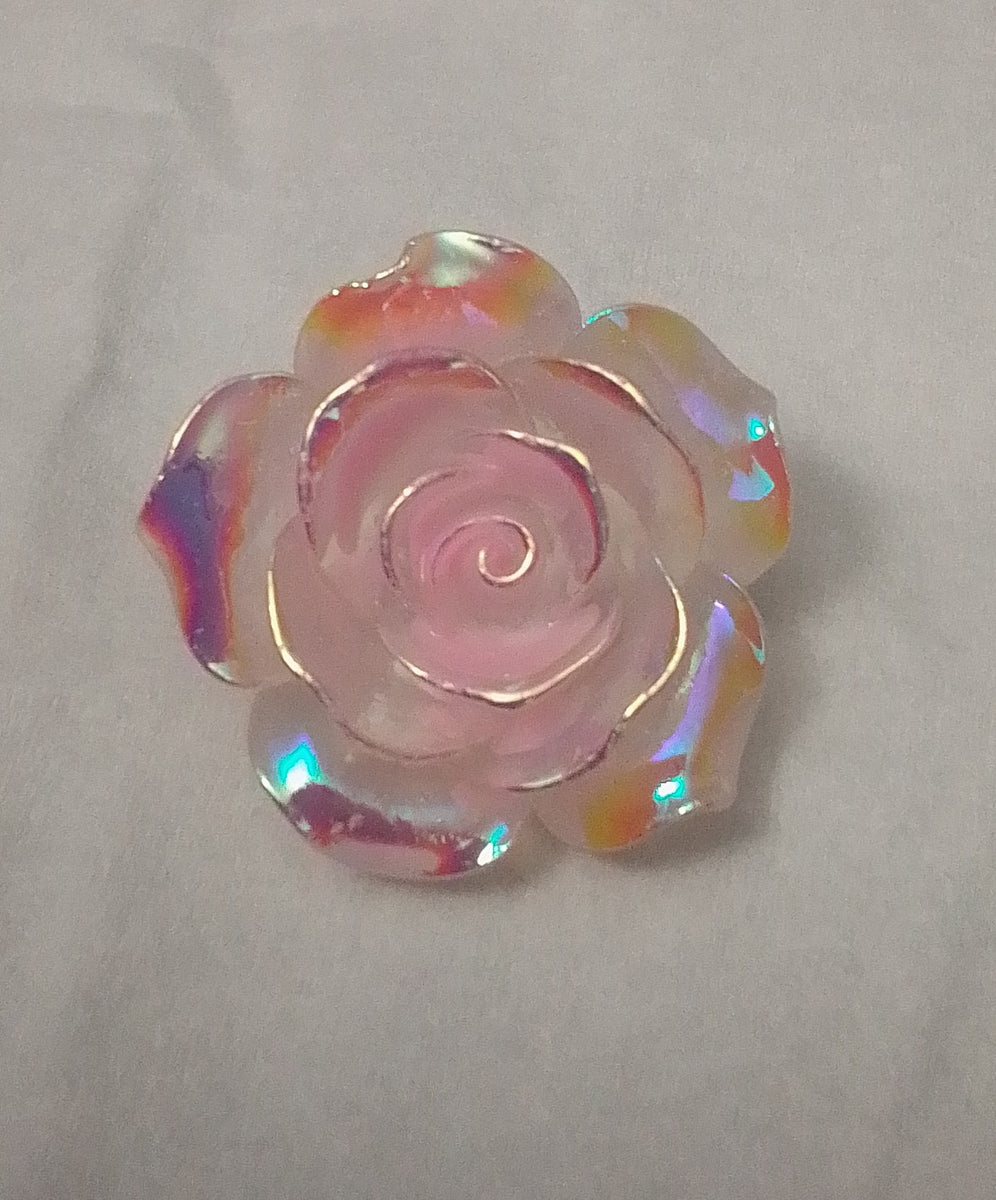 Large Resin Rose Snap in Pale Pink – Lola Gems