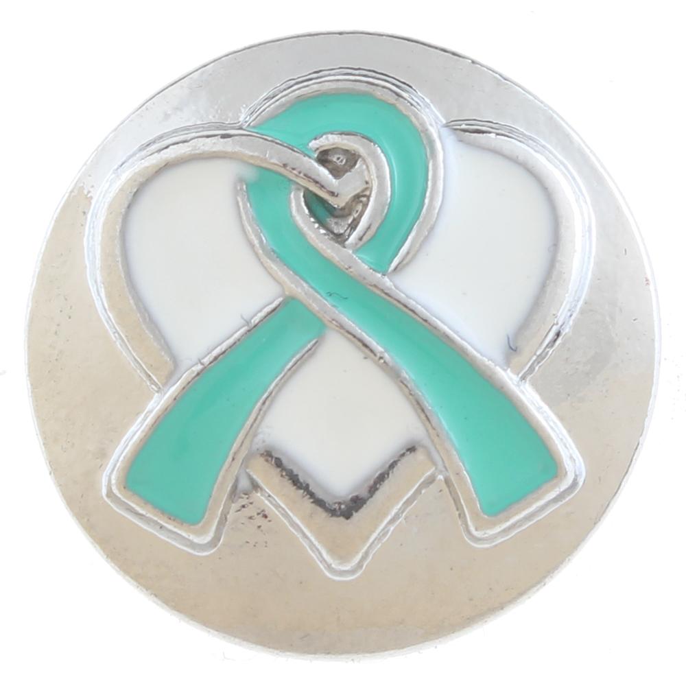 Awareness Ribbon Snap in Teal – Lola Gems