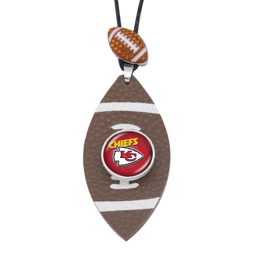 Kansas City Chiefs Football Necklace & Snap Set – Lola Gems