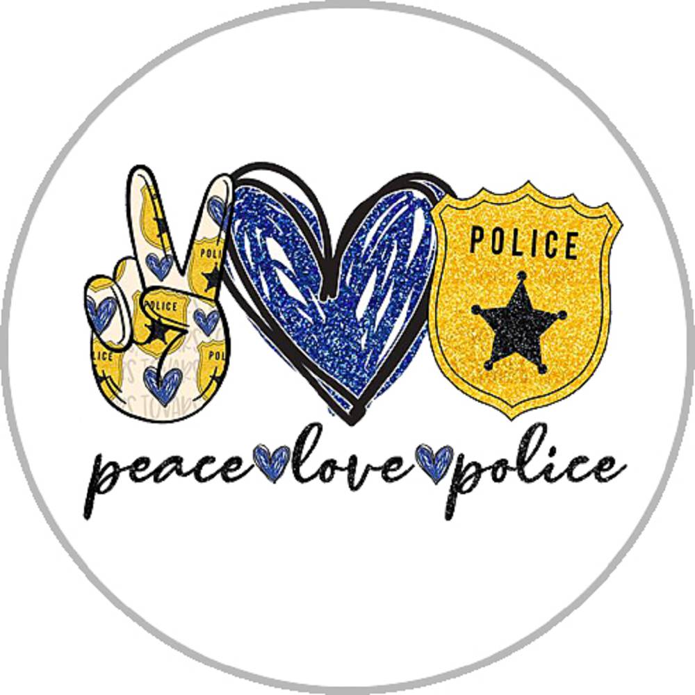 Peace Love Police Badge Snap – Lola Gems